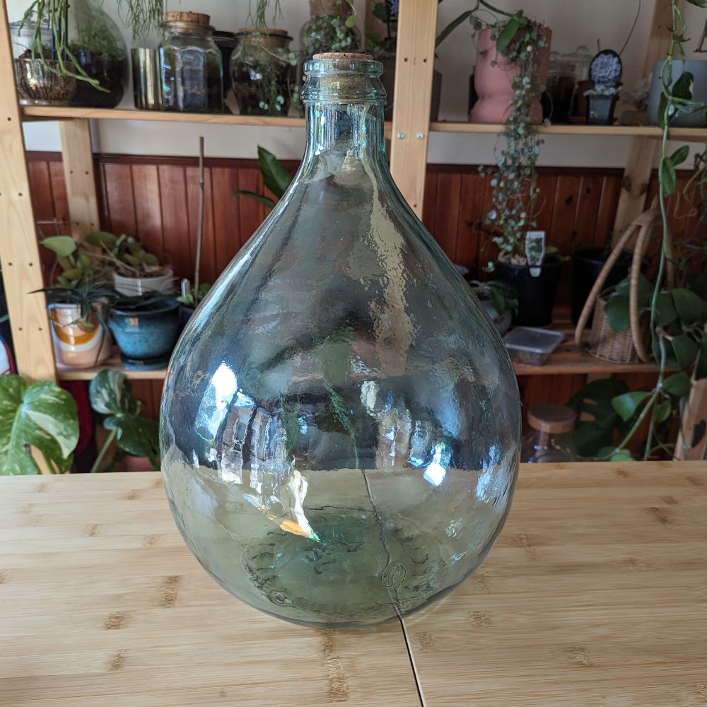 15 Litre Glass Bottle with Cork Lid – Flower and Twig Nursery