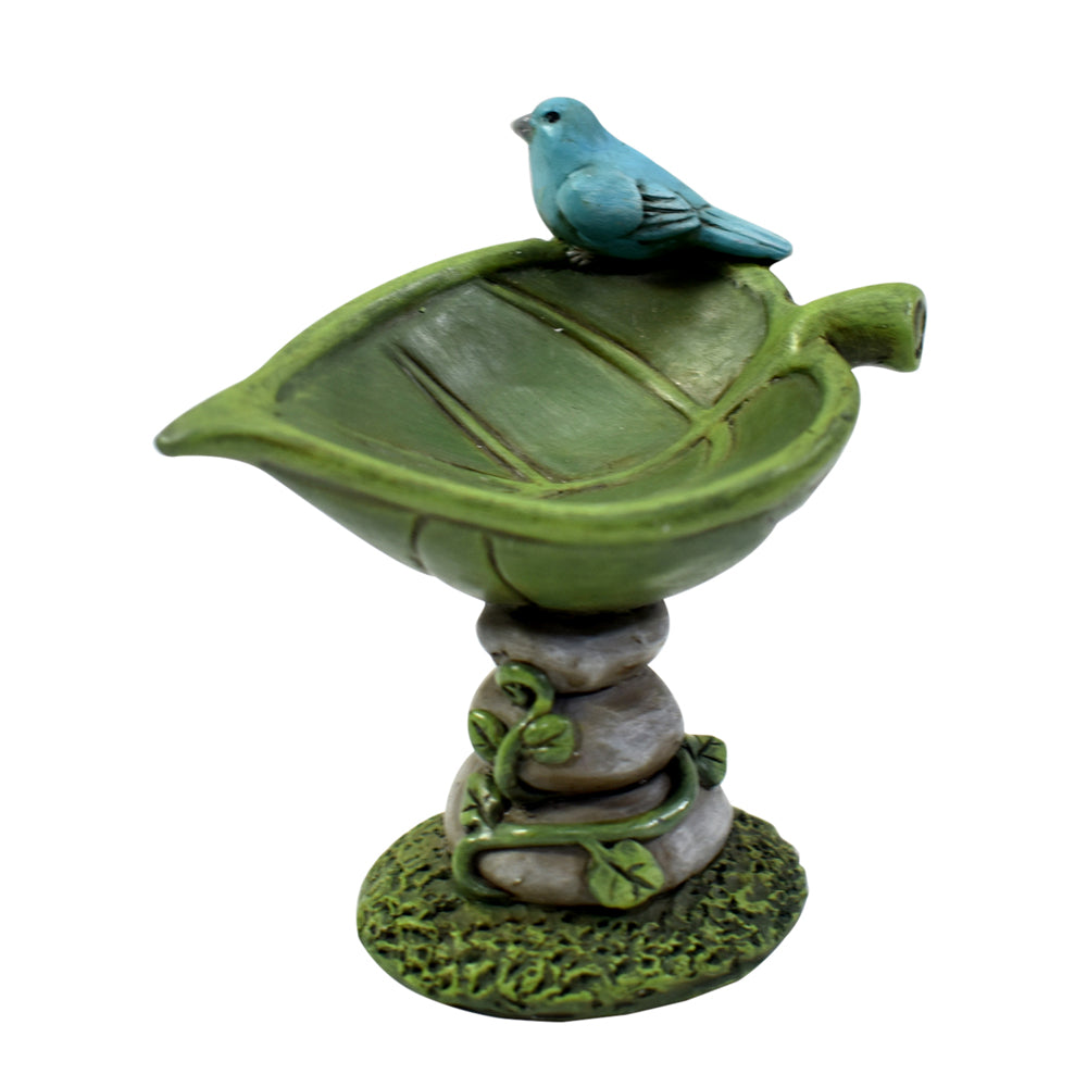 Leaf Bird Bath Terrarium Decoration - Miniature Garden Water Feature ...